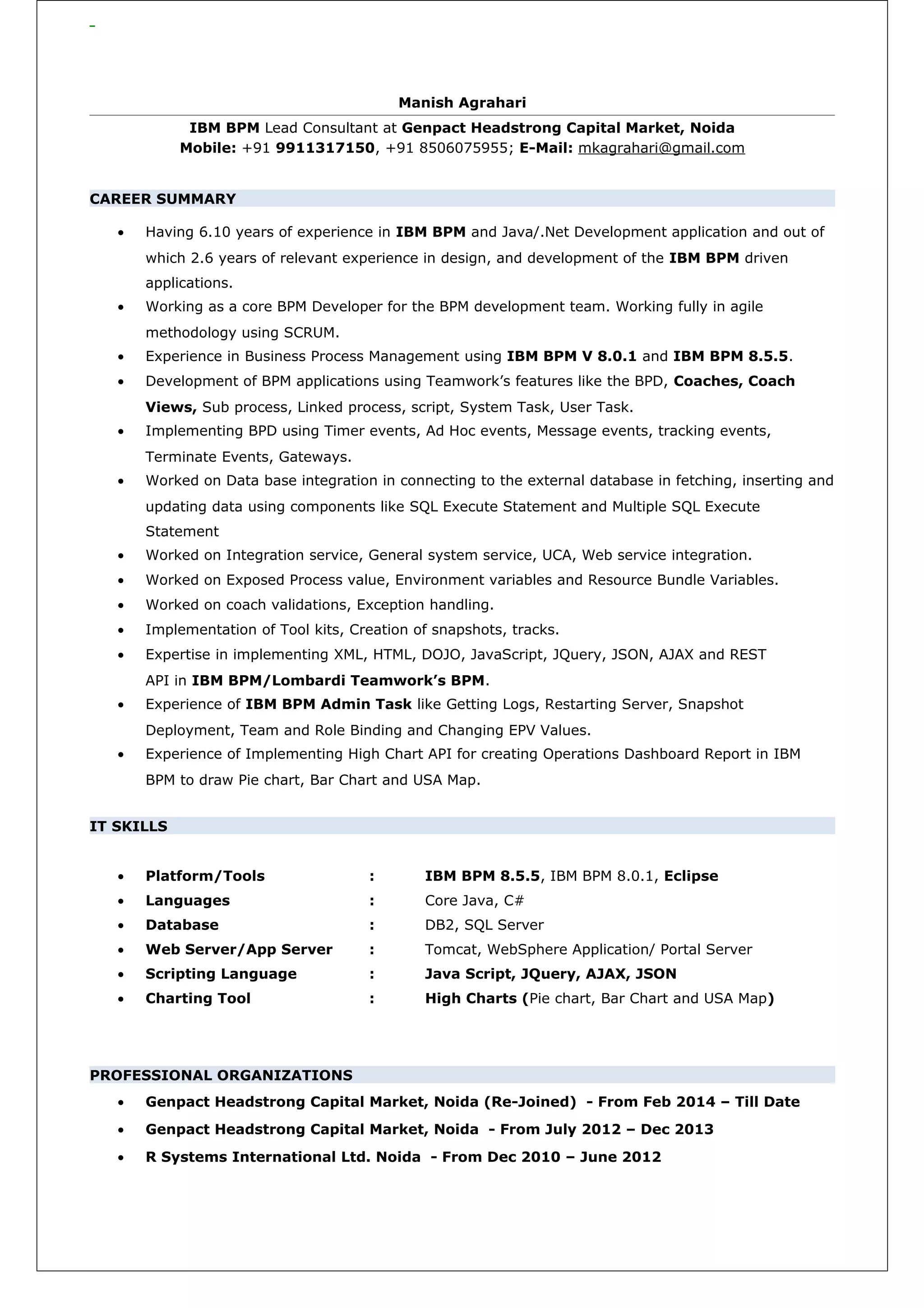 Resume-Manish_Agrahari_IBM_BPM | DOC