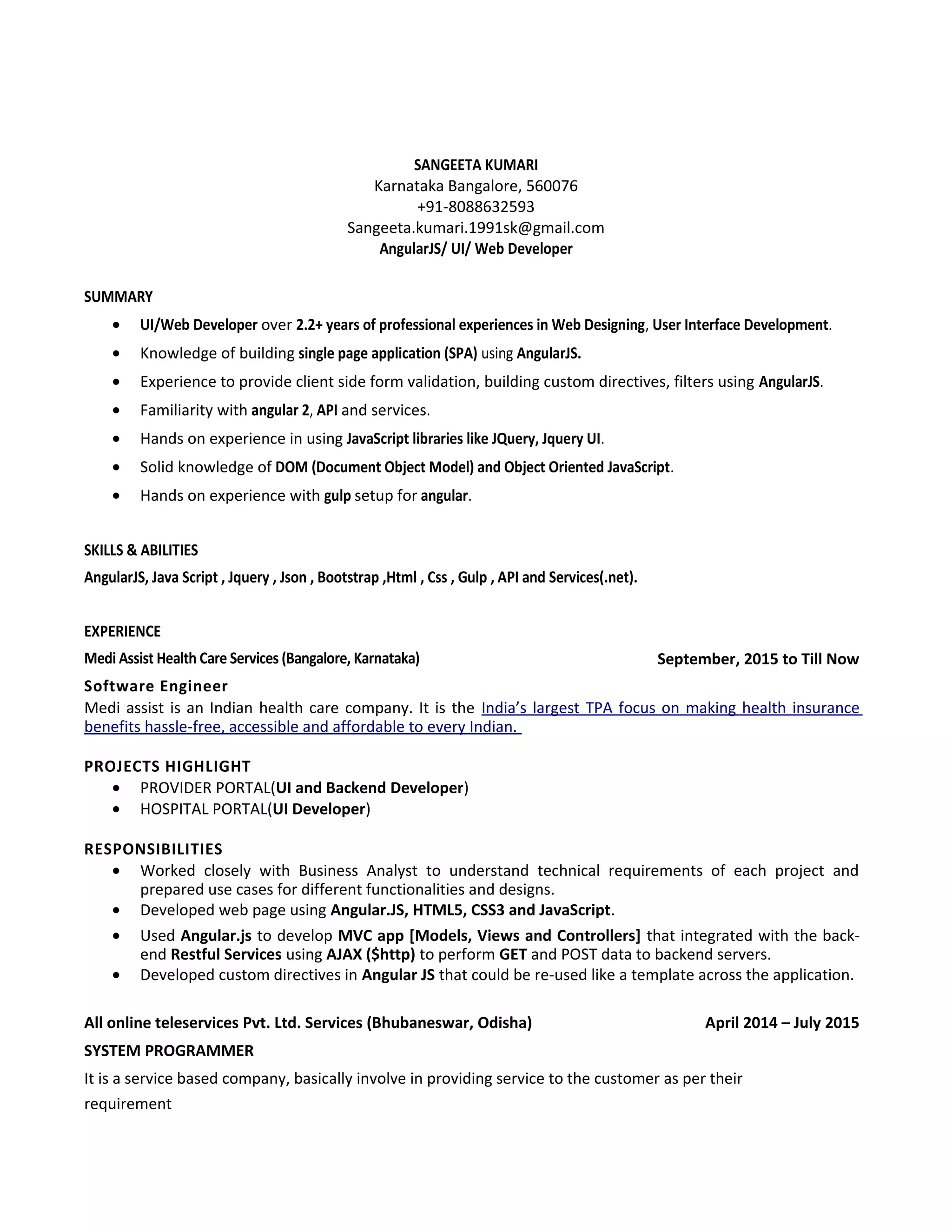 SANGEETA_AngularJS_Developer | PDF