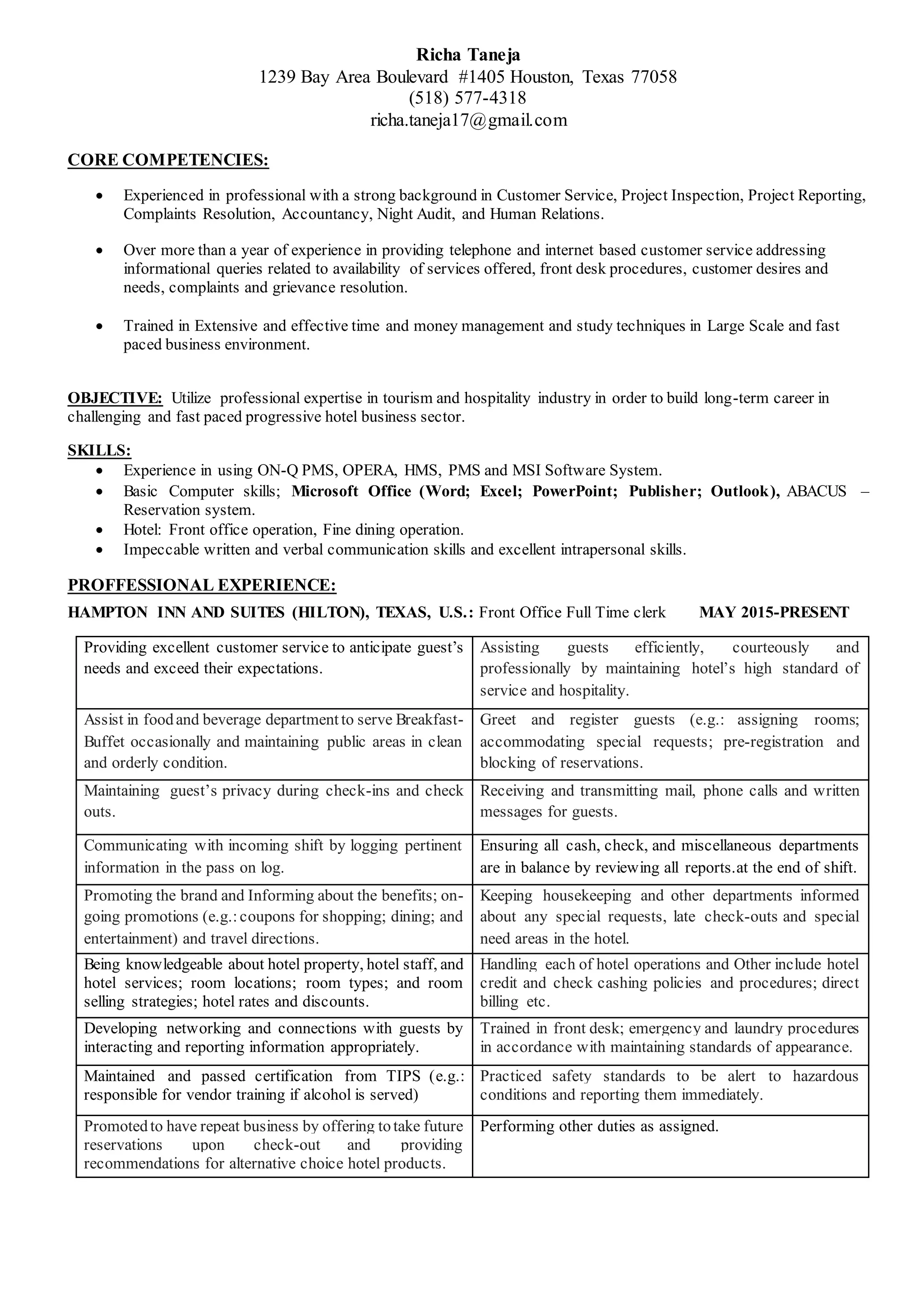 Richa Taneja resume | PDF