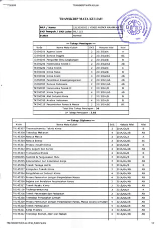 VINDI ARIFKA RAHMAWATI-TRANSKRIP | PDF