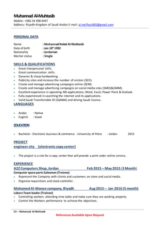 Muhannad CV | DOCX