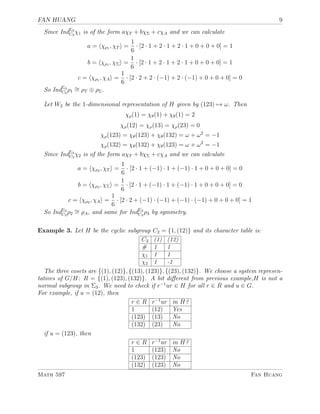 Note on Character Theory-summer 2013 | PDF