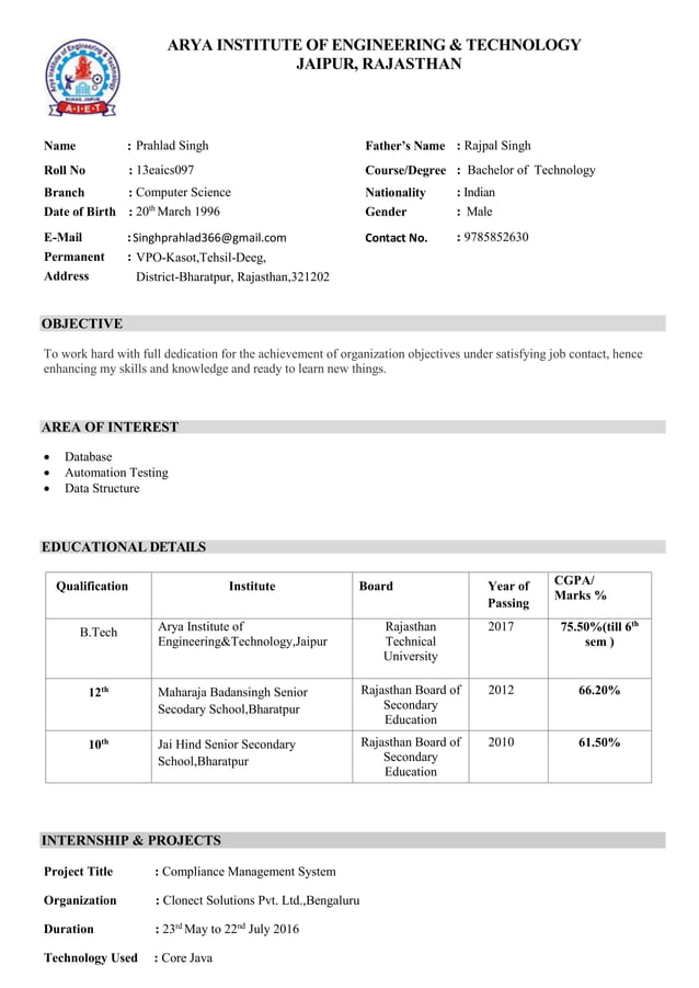 Prahlad_Resume | PDF