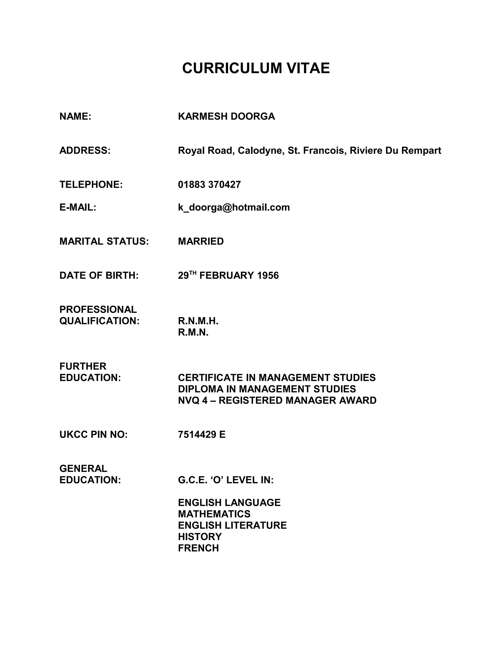 CURRICULUM VITAE | PDF