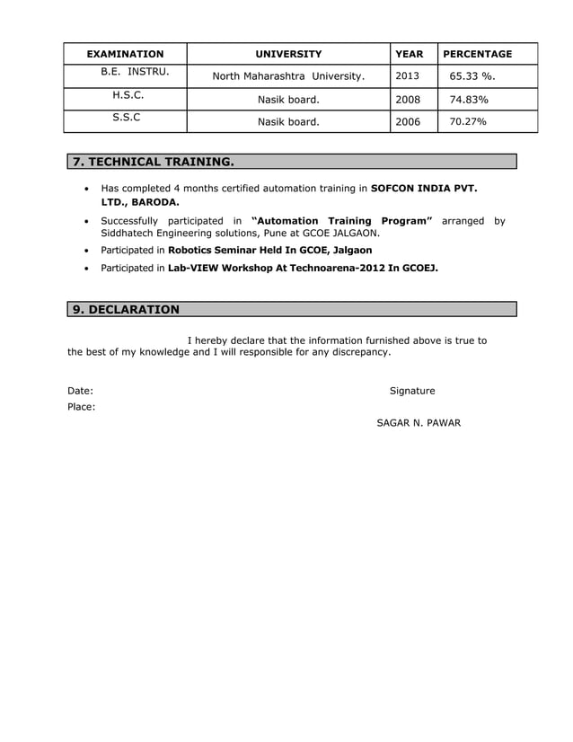 SAGAR PAWAR UPDTAED CV | DOC | Robotics | Technology & Computing