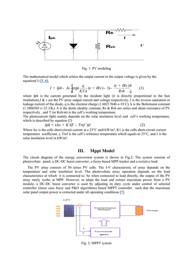 Comparison of P&O and fuzzy MPPT Methods for Photovoltaic System | PDF