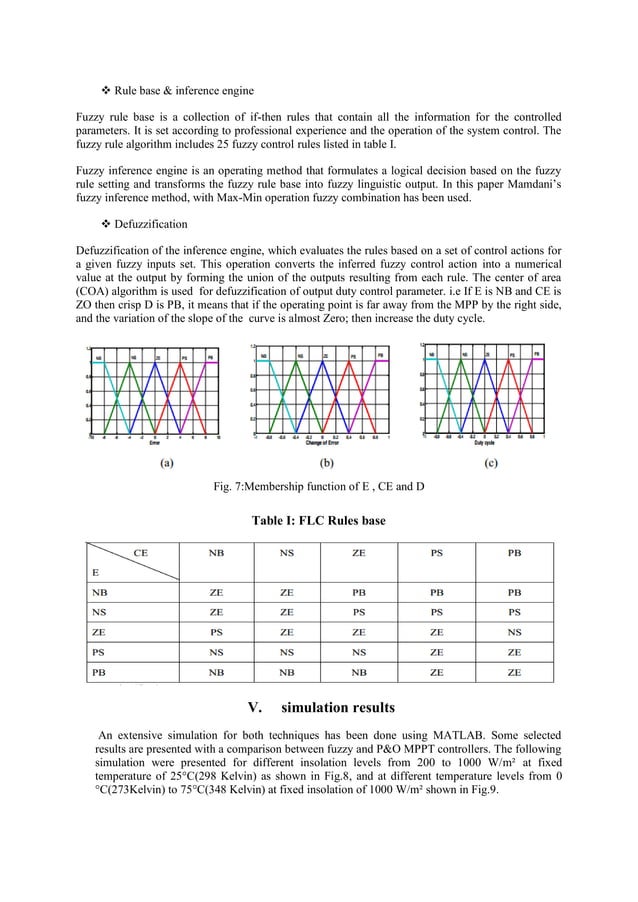 Comparison of P&O and fuzzy MPPT Methods for Photovoltaic System | PDF