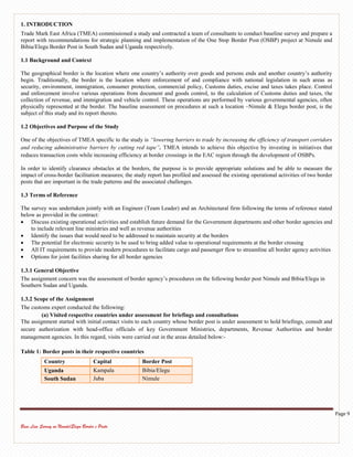 Border Post Assessment for OSBP Establishment- A case Of Numule-S.Sudan ...