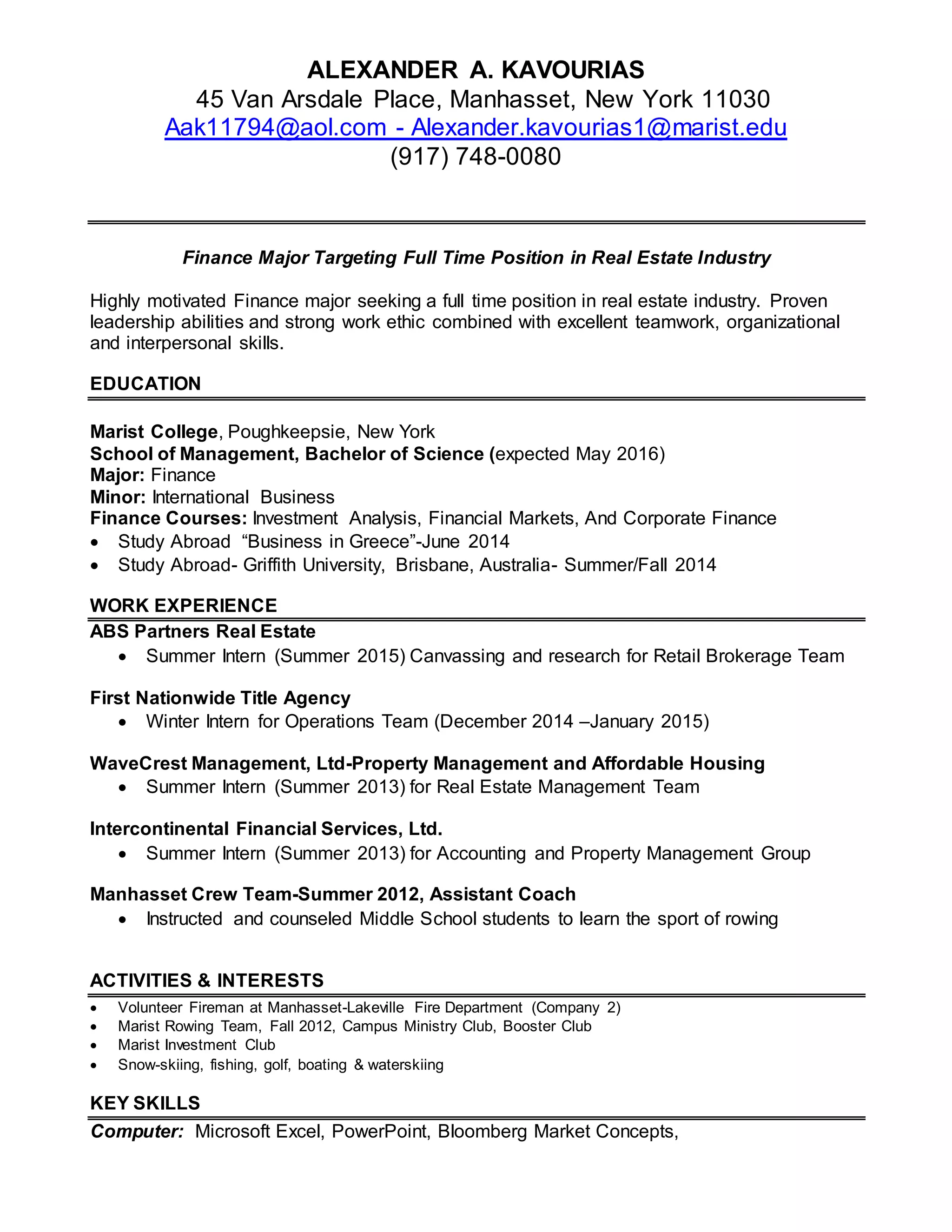 Alex's Resume | PDF