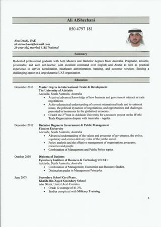 Ali AlSheebani's CV (updated) | PDF