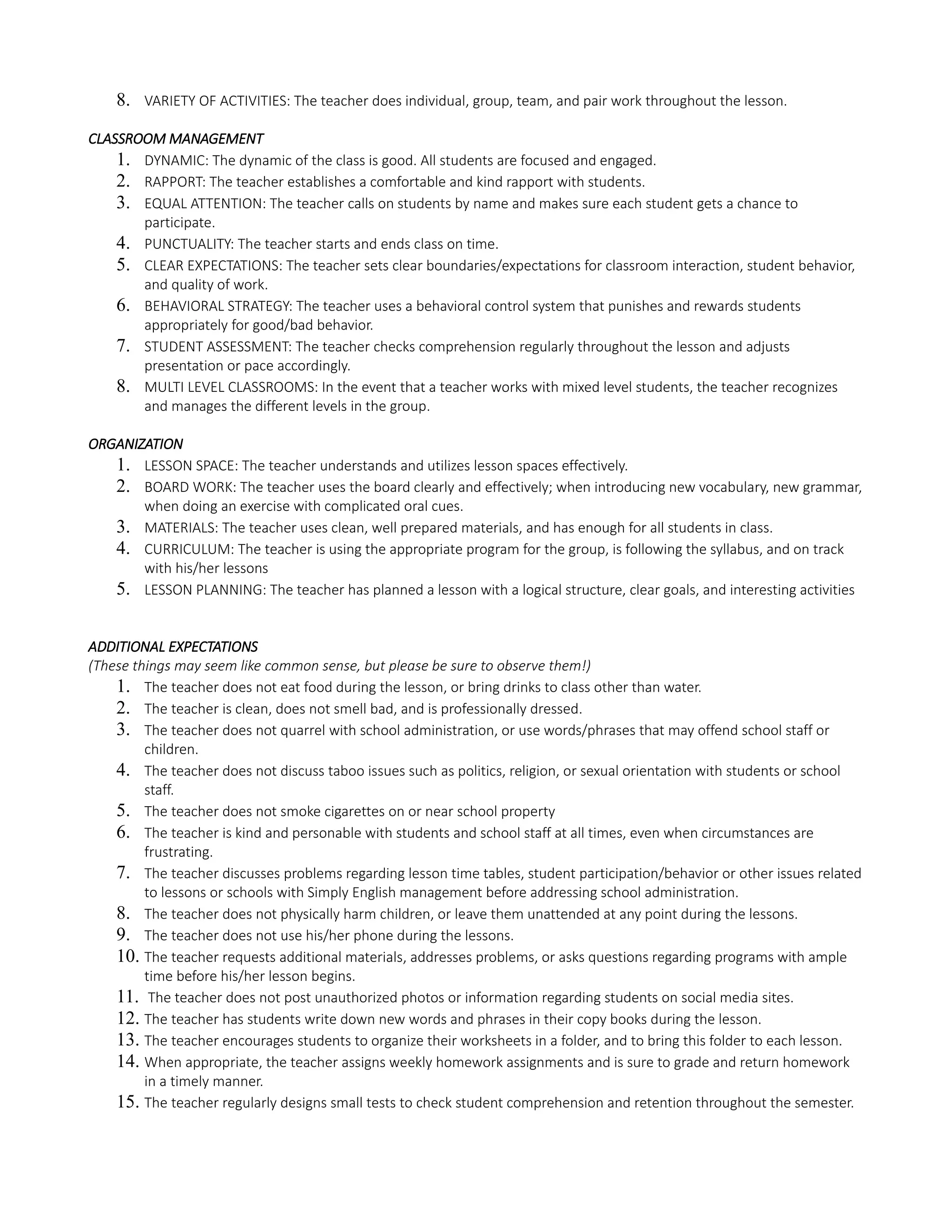 Teaching Guidelines-Academic Programs | PDF