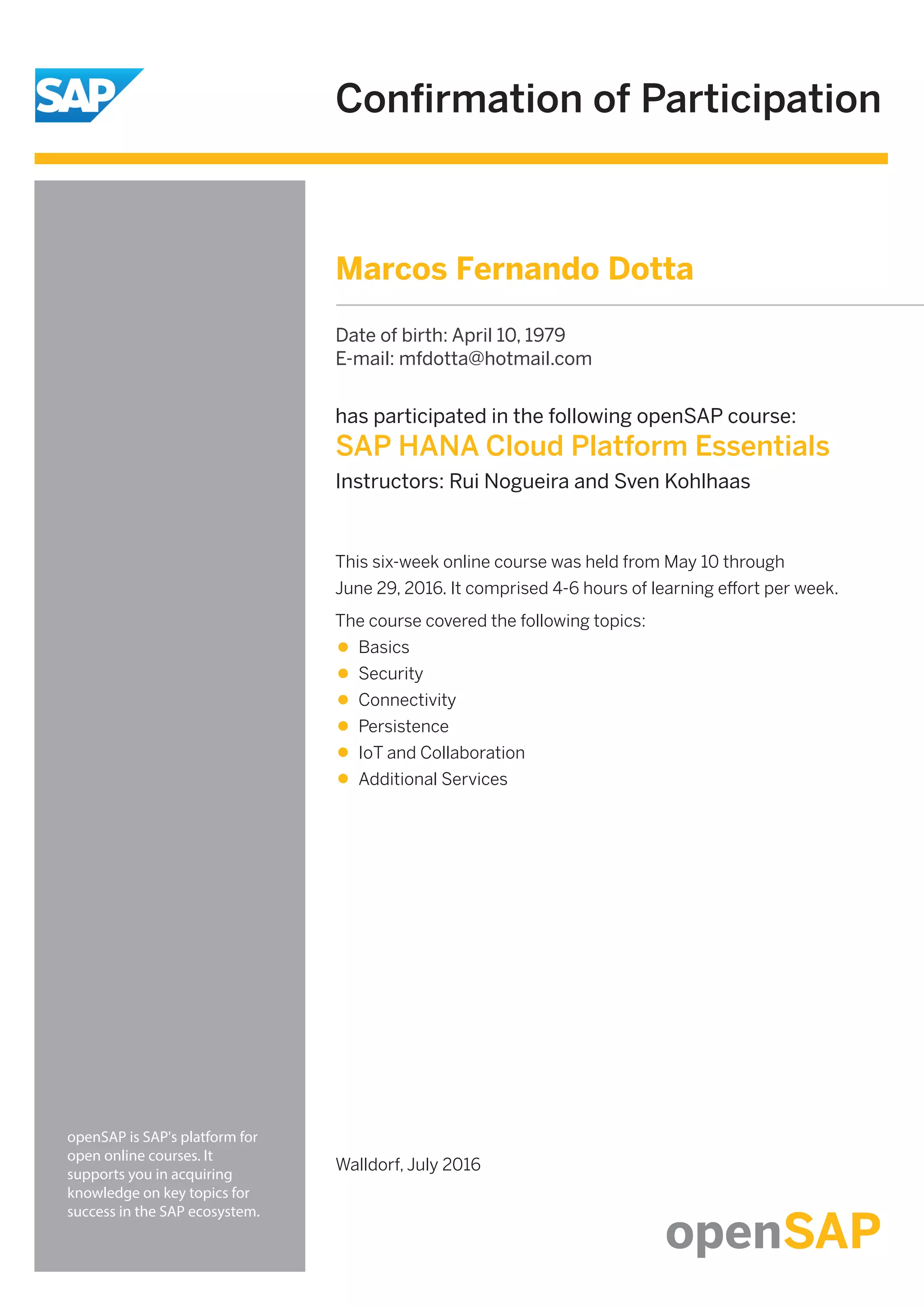 hcp1-ConfirmationOfParticipation | PDF | Computing | Technology & Computing