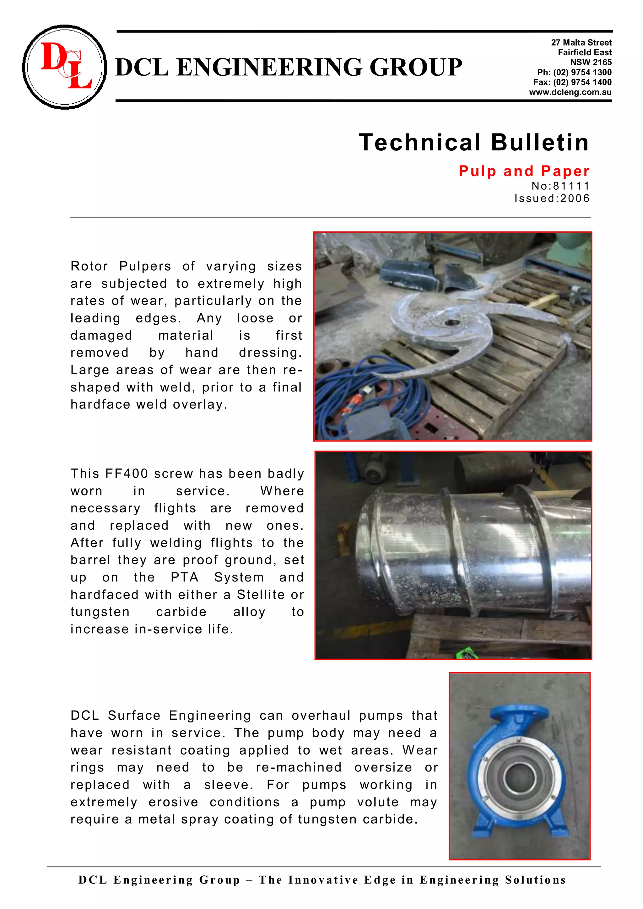Tech Bulletin DCLEG - 81111 Pulp and Paper | PDF
