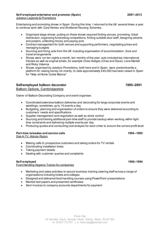 Final_Fiona Day - CV for -First Port | PDF
