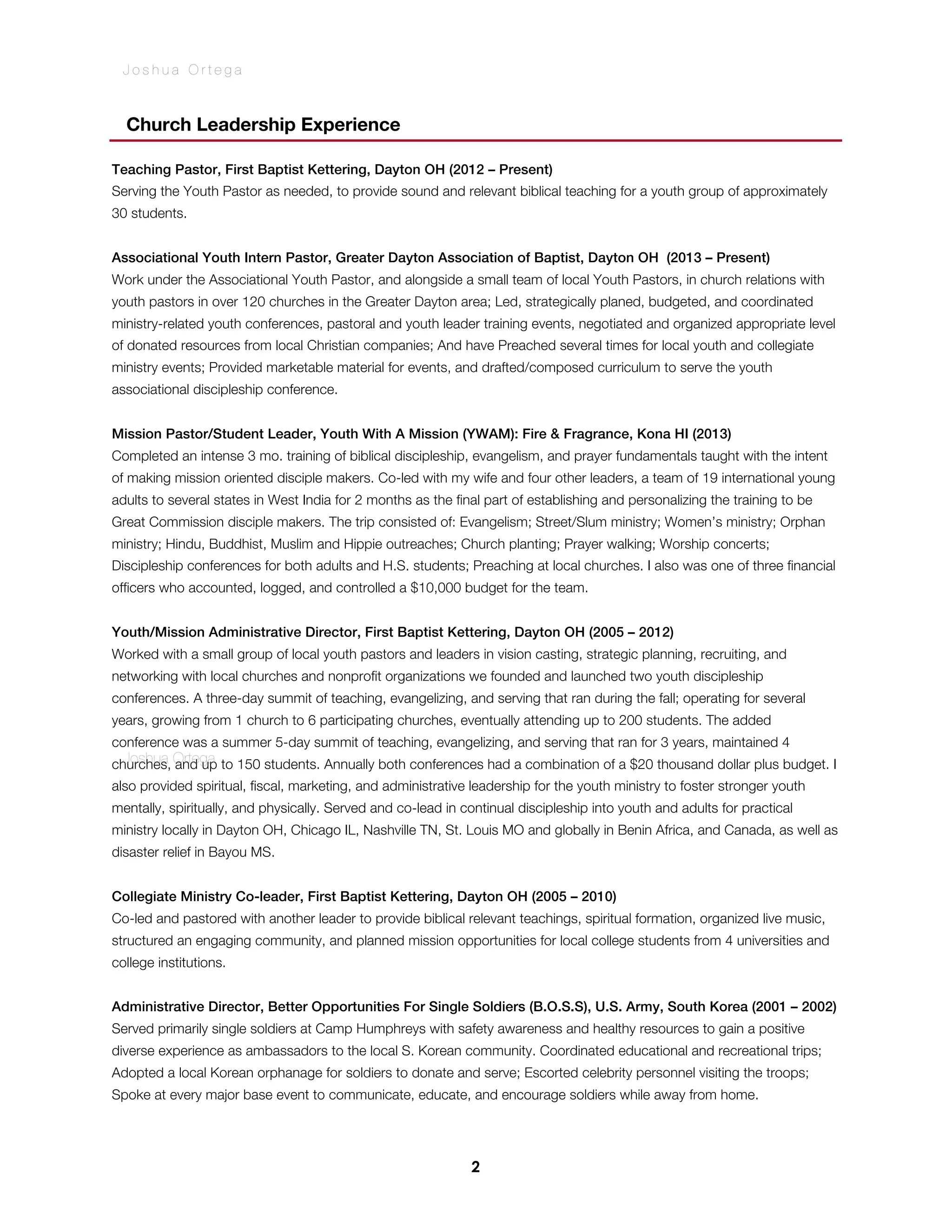 Ortega Extended Resume CP | PDF