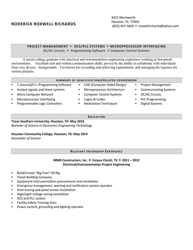 Roderick Richards Resume (1) | PDF