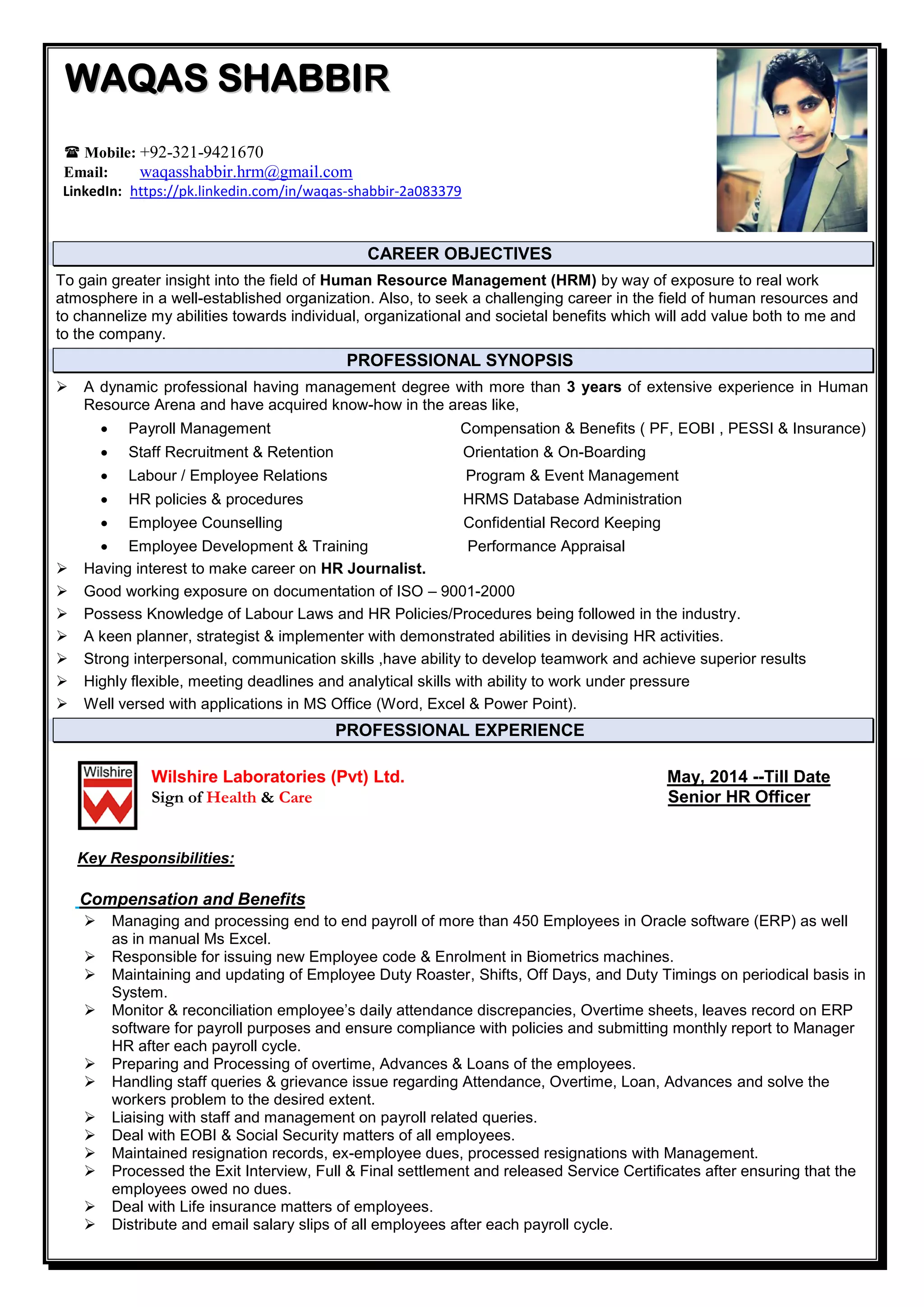 Waqas Shabbir Resume | PDF