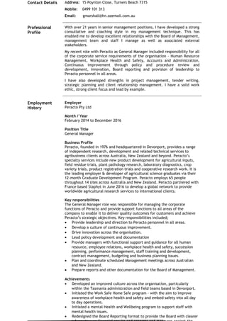 Resume - Graham Marshall - December 2016 | DOC | Human Resources | Business