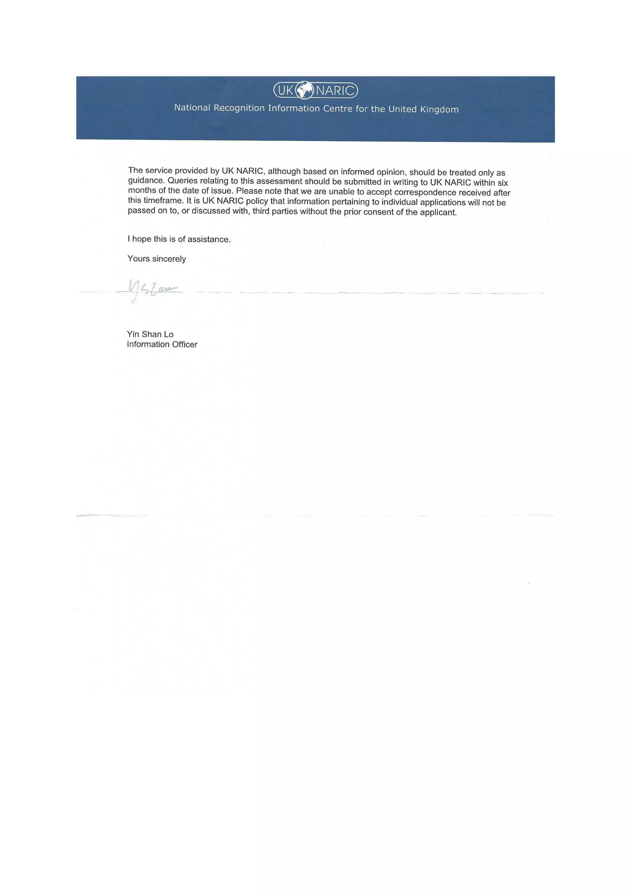 NARIC assessment | PDF