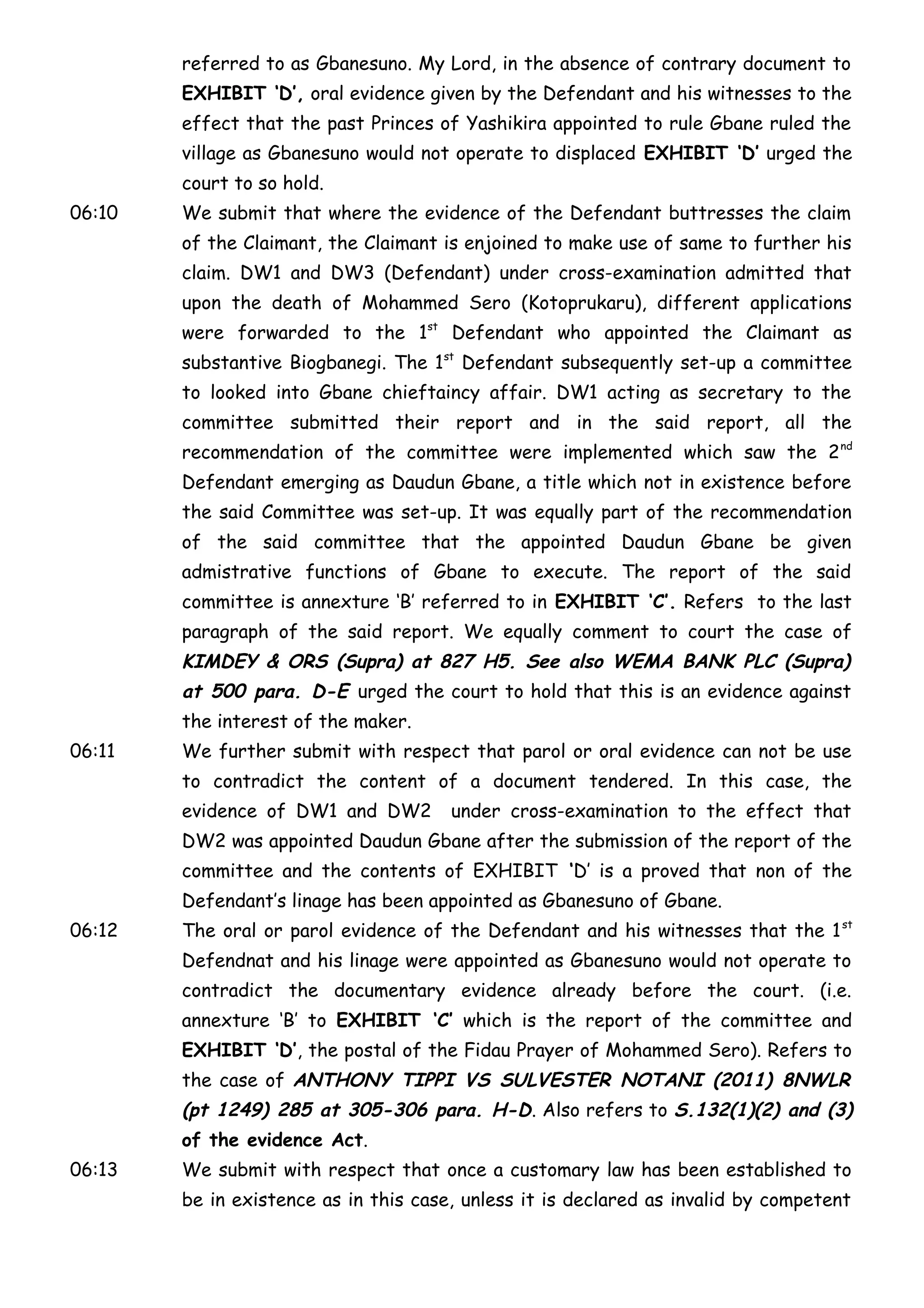 BIOGBANEGI Final Written Address | DOC
