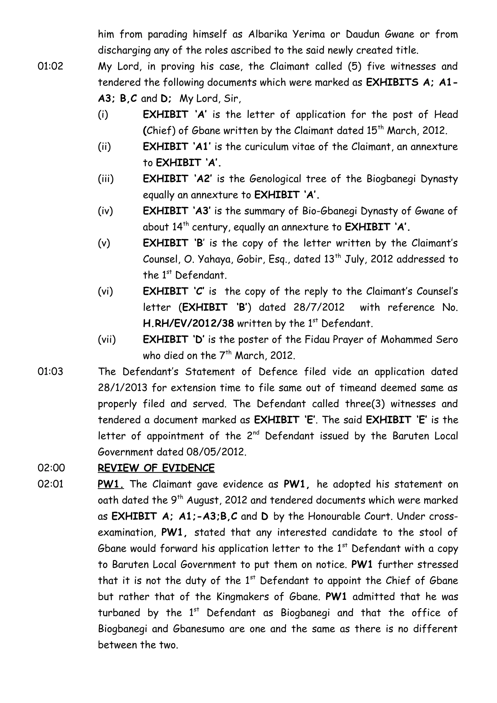BIOGBANEGI Final Written Address | DOC
