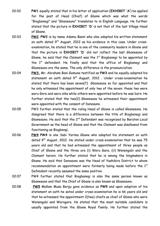 BIOGBANEGI Final Written Address | DOC