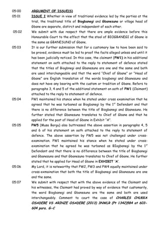 BIOGBANEGI Final Written Address | DOC