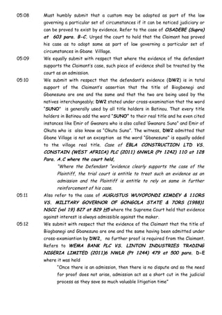 BIOGBANEGI Final Written Address | DOC