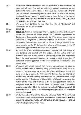 BIOGBANEGI Final Written Address | DOC