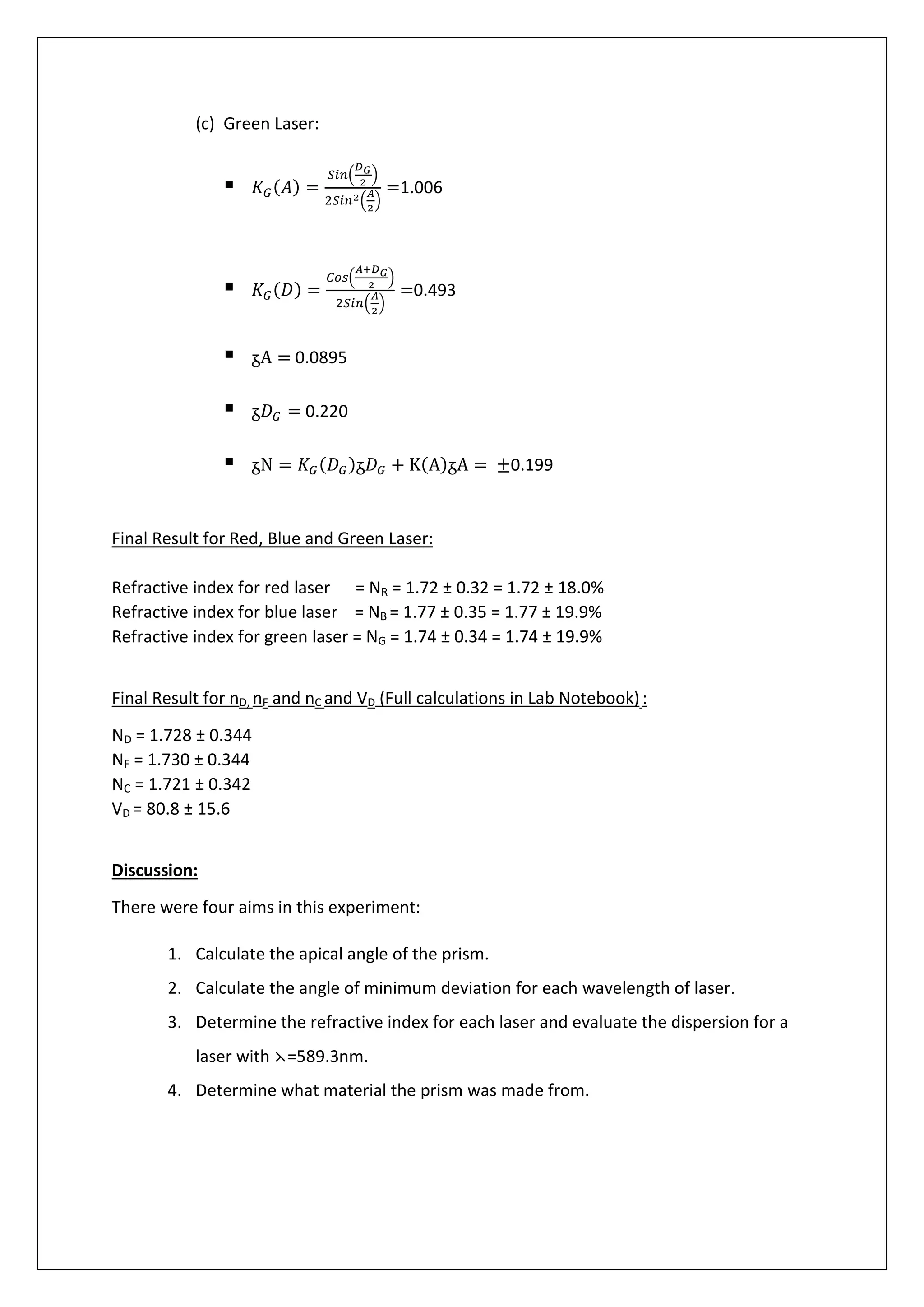 Refractive Index Lab | PDF