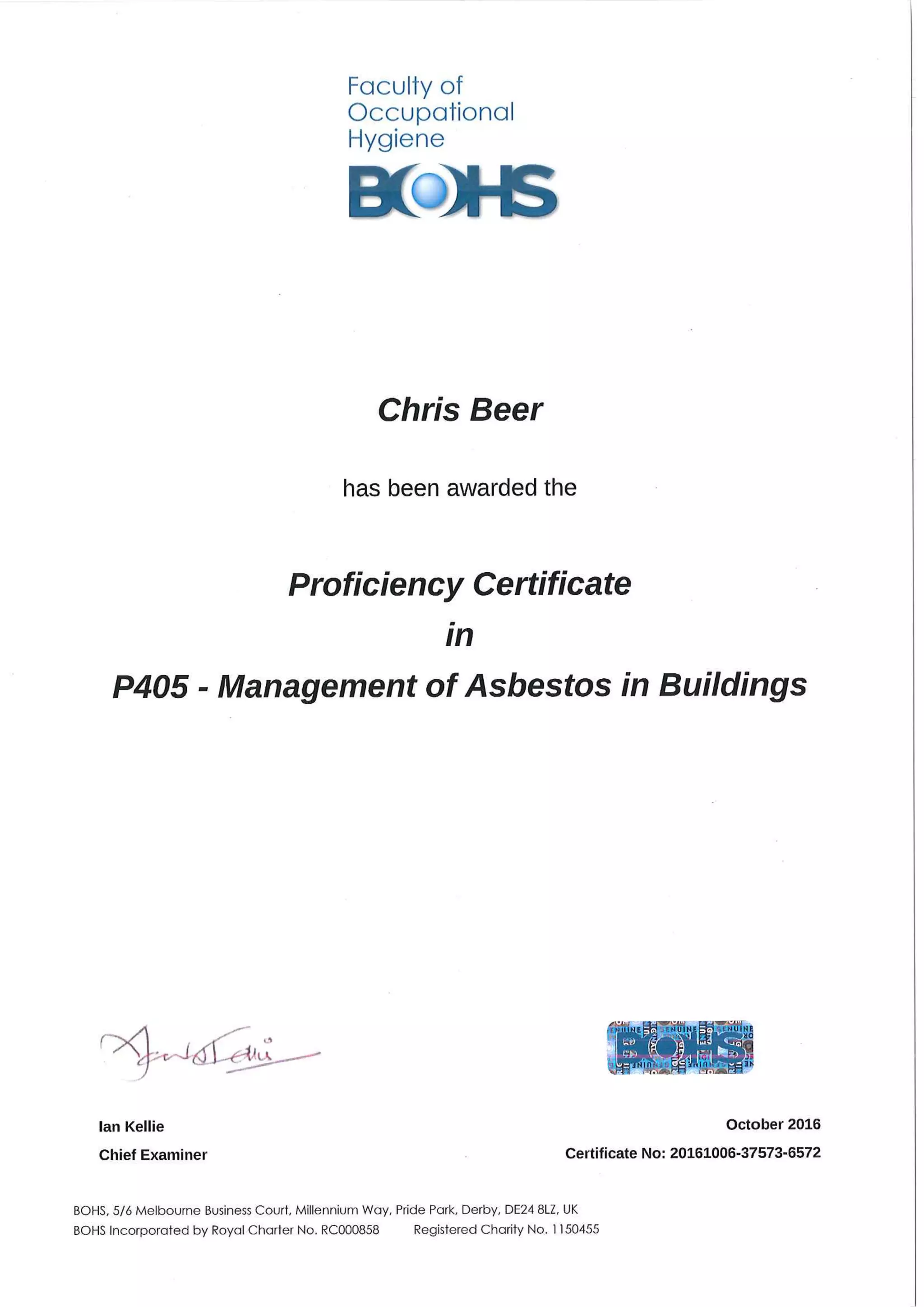 BOHS P405 - Management of asbestos in buildings | PDF | Lung and Respiratory Health | Diseases ...