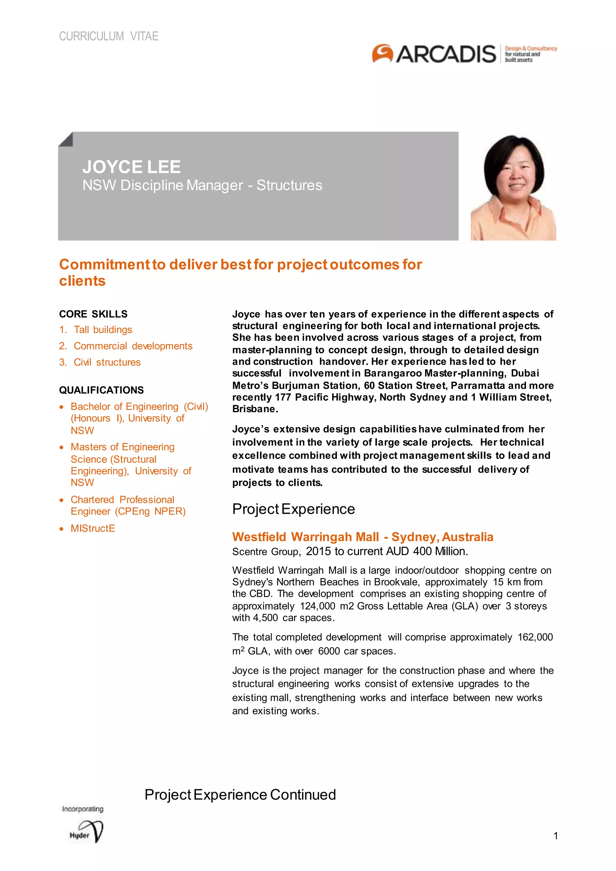 Joyce Lee_2016_ARCADIS_CV | PDF