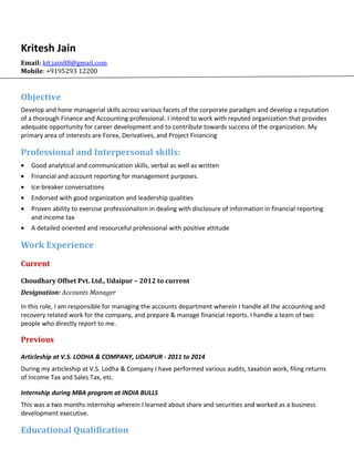 Kritesh jain_resume | DOC