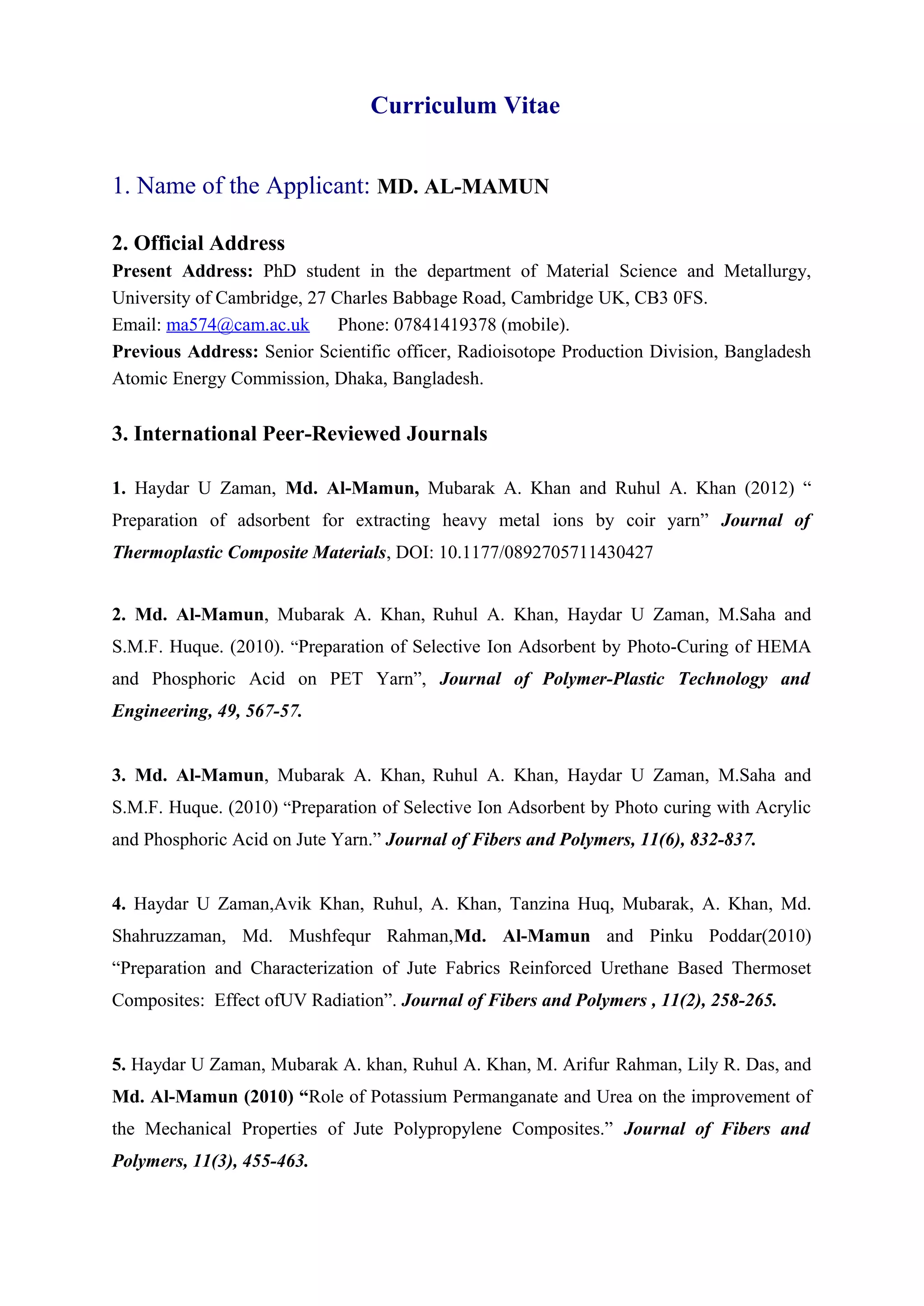 Mamun-CV 25.05.16