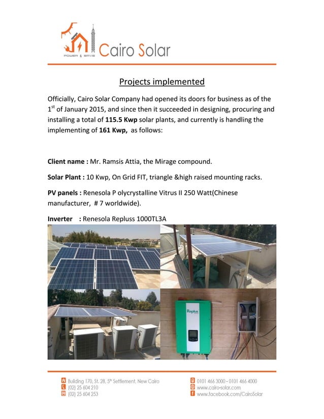 Cairo Solar projects | PDF