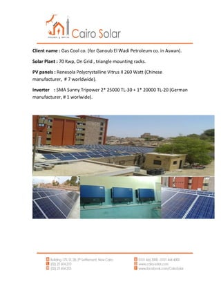 Cairo Solar projects | PDF