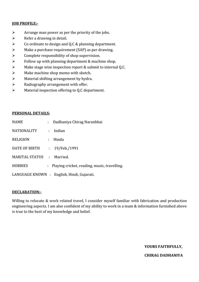 CV CHIRAG DADHANIYA .final | PDF