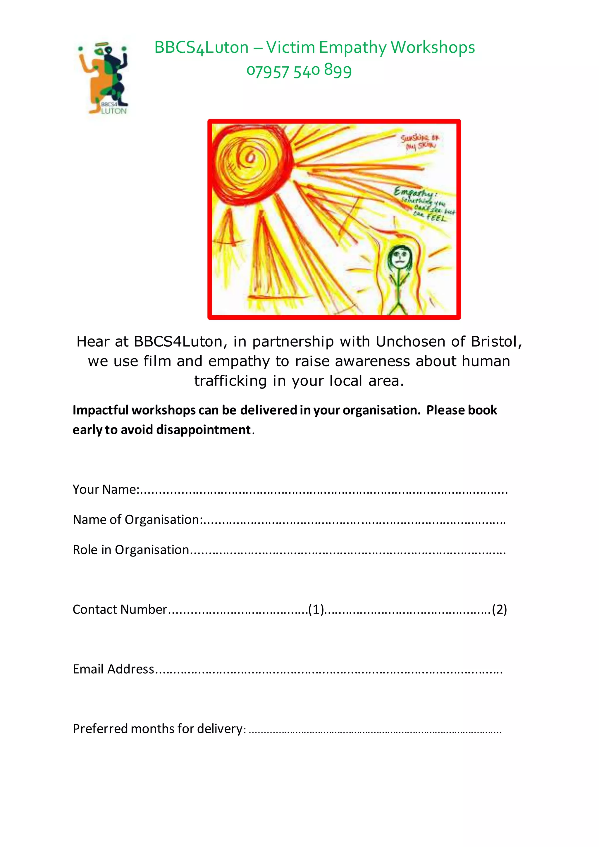 Victim empathy workshop application form | DOCX