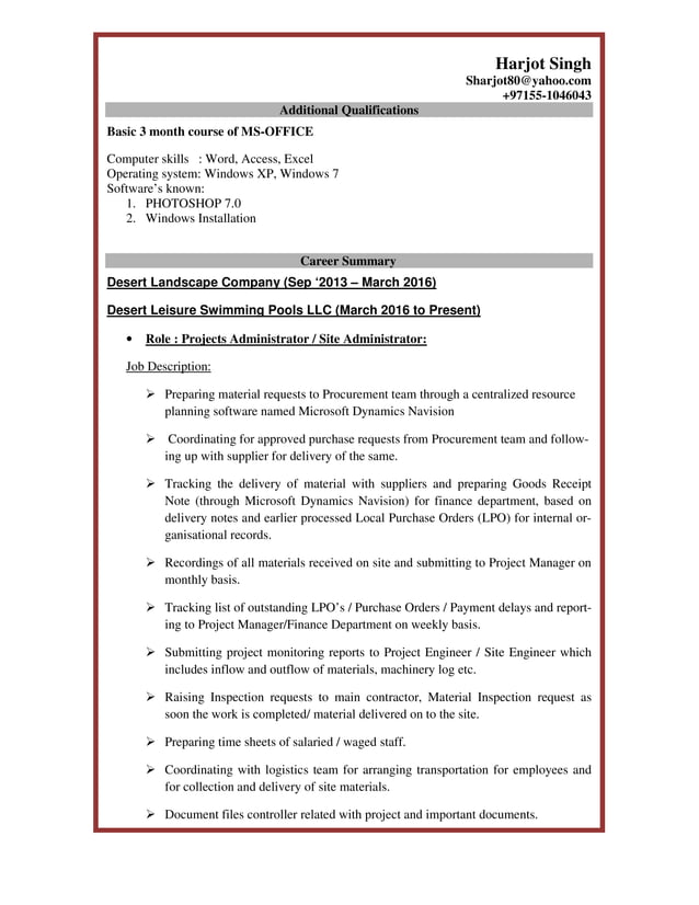 CV - Harjot Singh | PDF