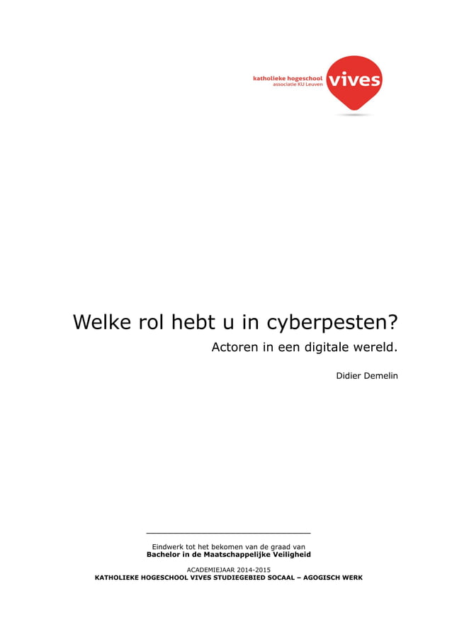 Didier Demelin eindwerk | PDF