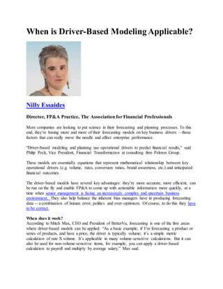 When is Driver-Based Modeling Applicable | DOCX