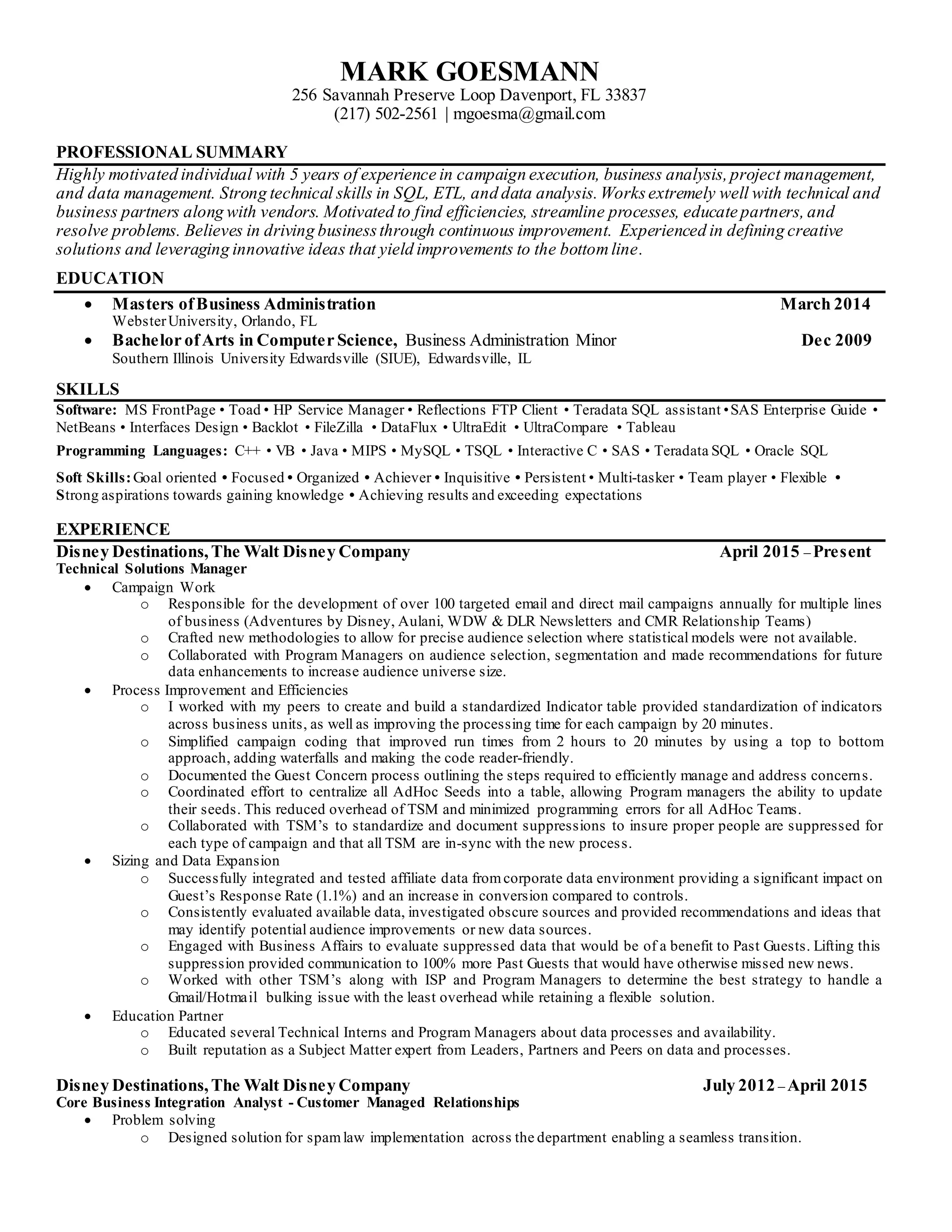 Mark Goesmann Resume 042716 | DOCX