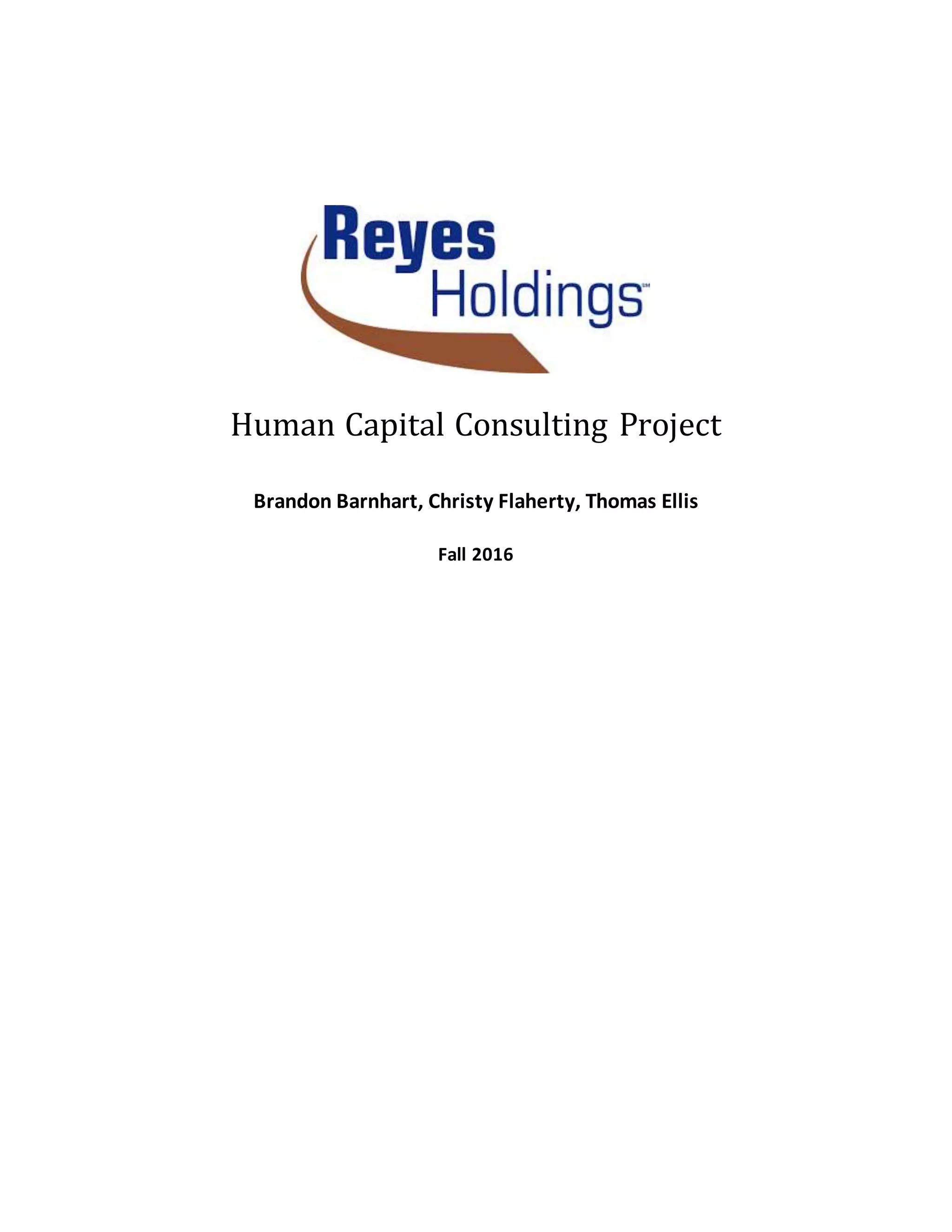 Reyes Holdings Final Report | DOCX | Resume Writing and Advice | Job Search