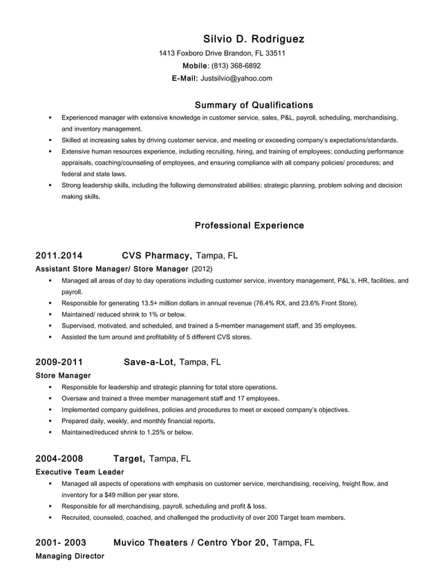 Silvio Rodriguez Resume | DOC