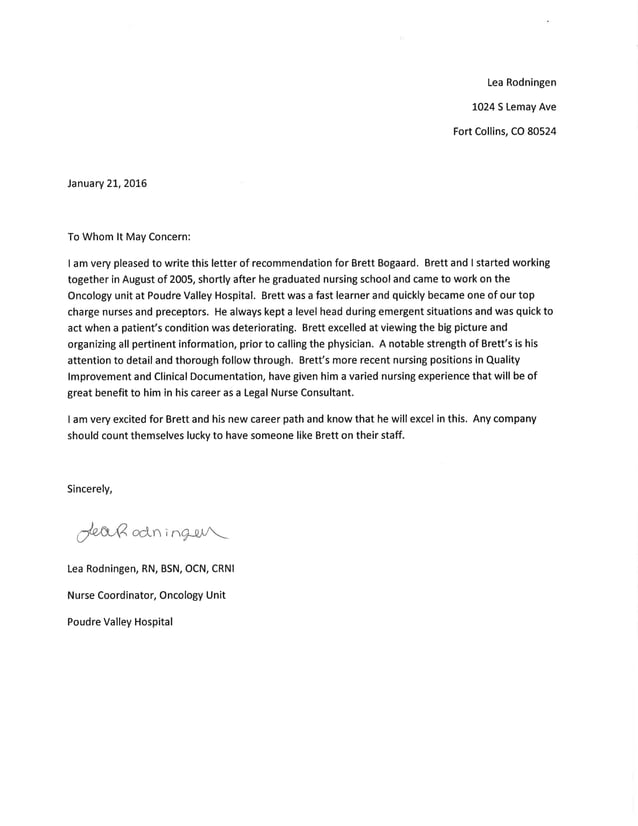 Letter of Recom. -- Lea | PDF