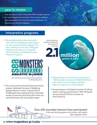 Georgia Aquarium Writing Samples Annual Report 2013 _ Stephanie L ...