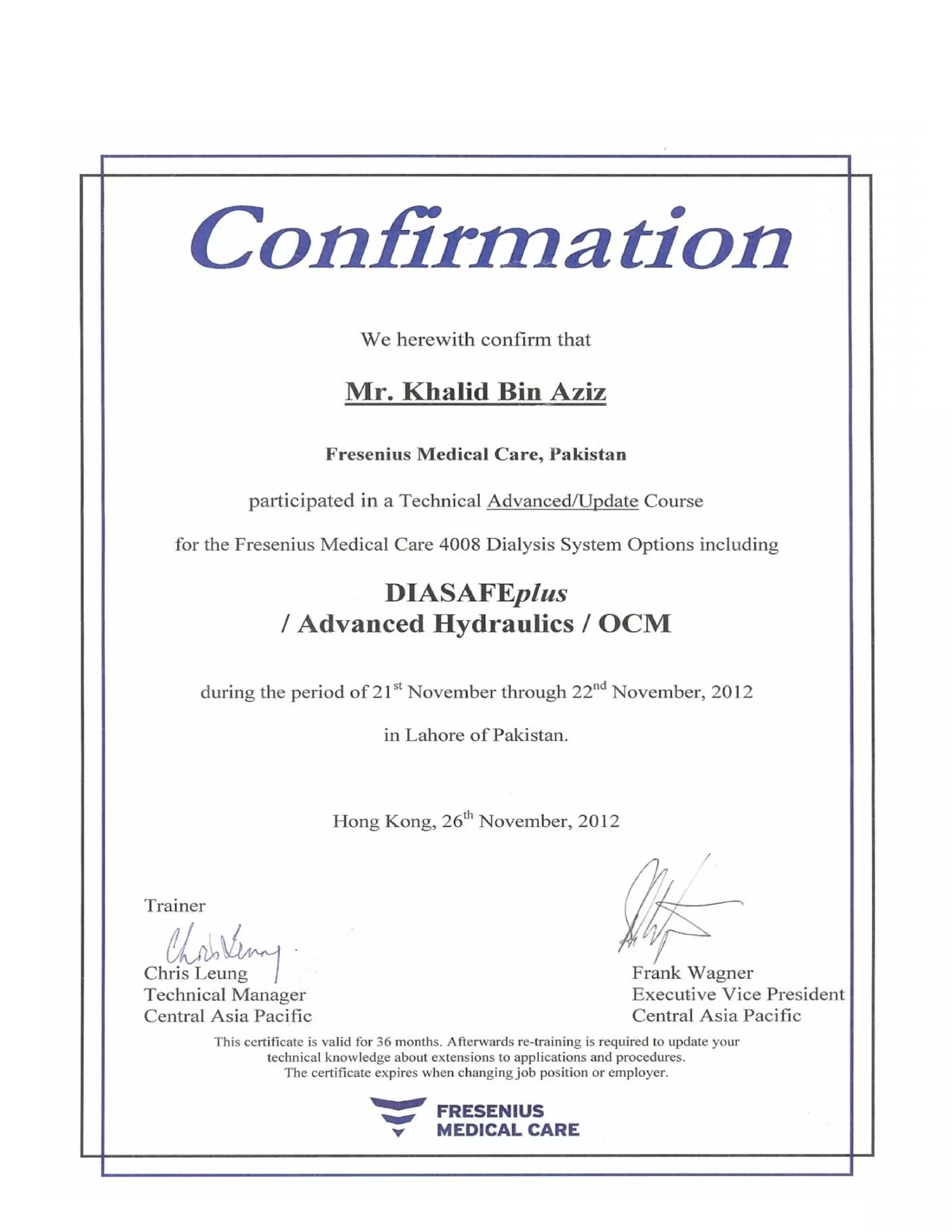 FMC-Training Certificate | PDF