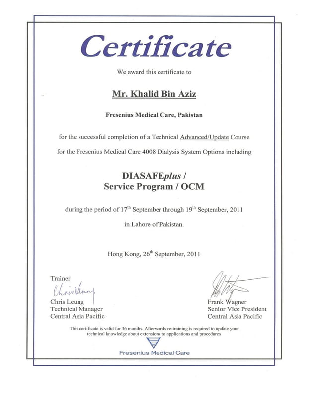 FMC-Training Certificate | PDF