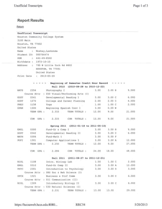 COLLEGE TRANSCRIPTS | PDF