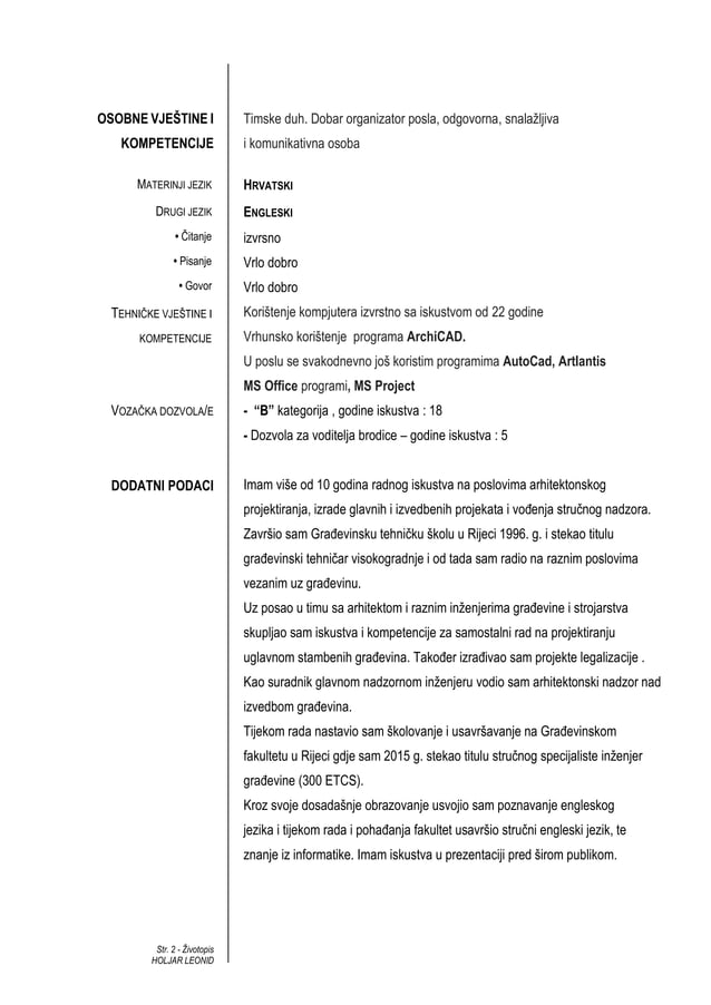 HrvatskiCV | PDF